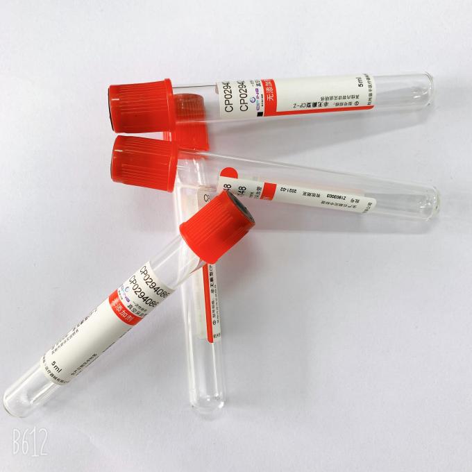 Hospital Medical Plain Blood Collection Tube With Red Top